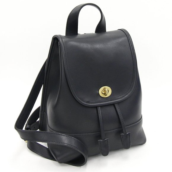 Coach | Bags | Coach Backpack 996 Black Leather Old Turnlock Small All ...